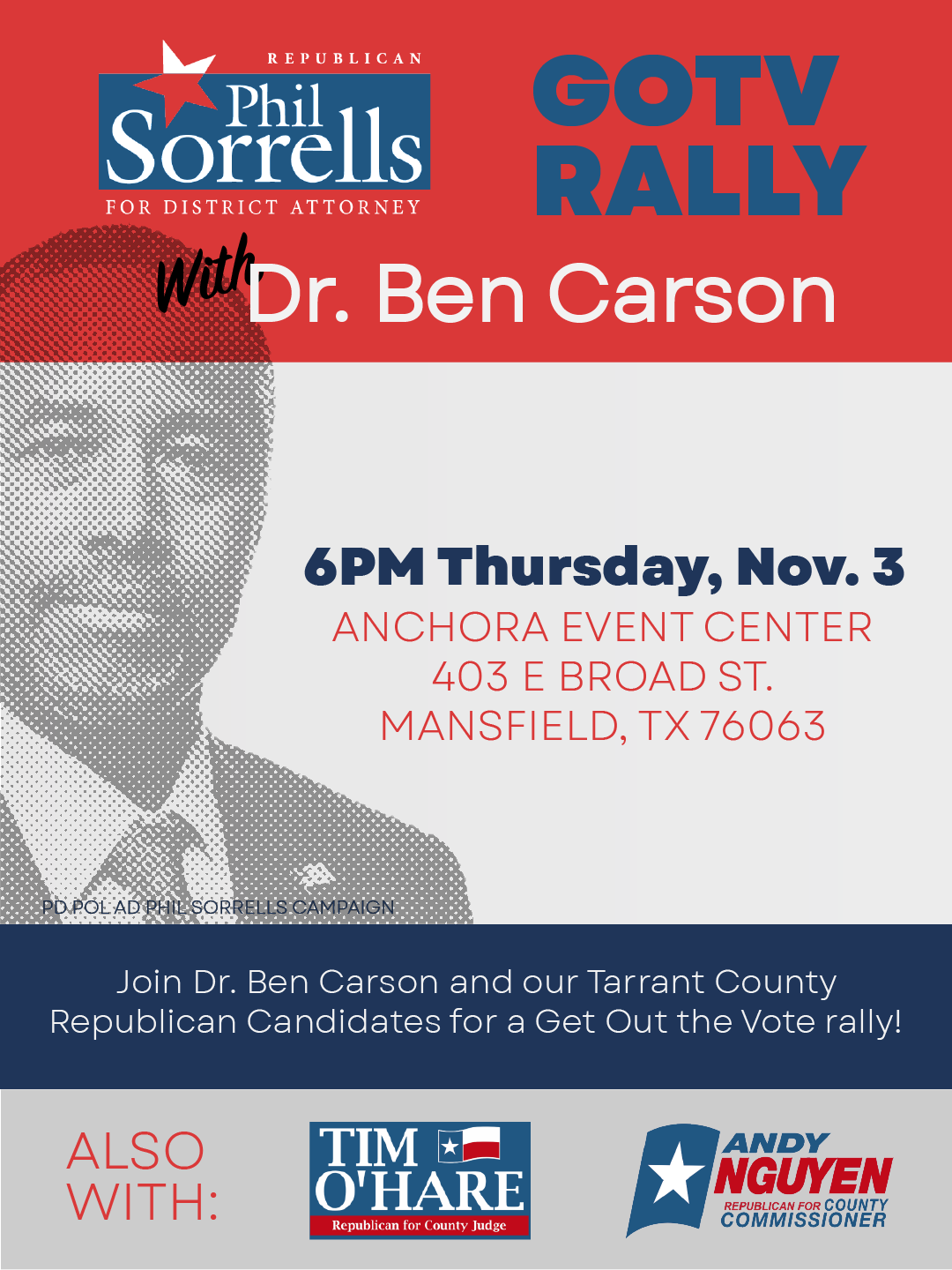 Get Out The Vote Rally With Dr. Ben Carson Today! - Tarrant County GOP